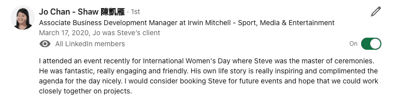 Business Awards and Ceremonies - Steve Judge